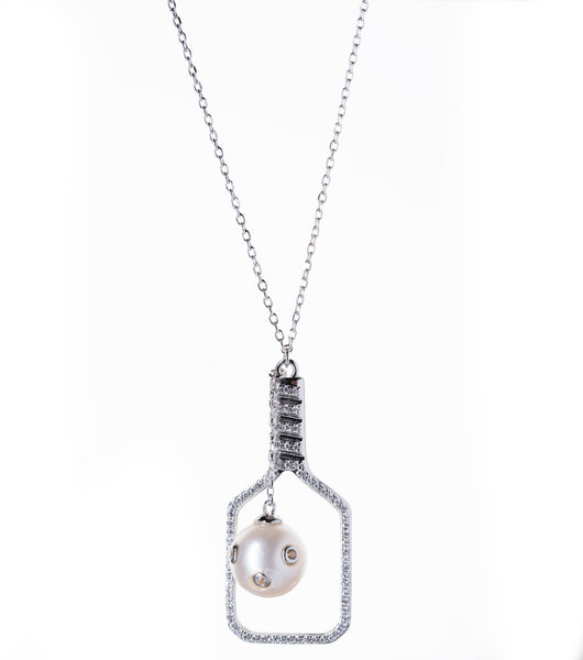 Silver pickleball Paddle pendant and chain – Mayfair Jewellers